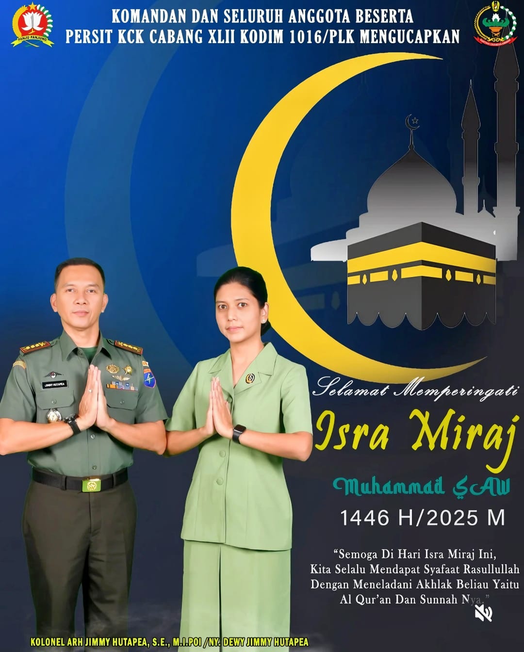 Dandim 1016/Palangka Raya, Kolonel Arh Jimmy Hutapea