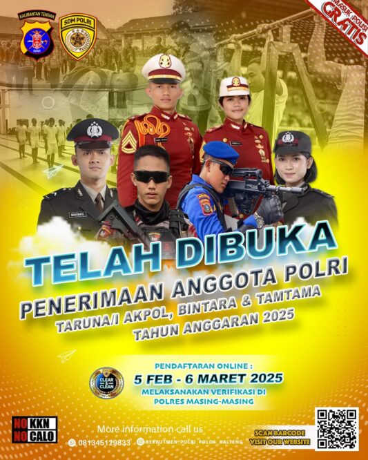 Catat ini! Polri Bukan Pendaftaran Akpol hingga Tamtama Secara Gratis - Kalteng.co - Selalu ...